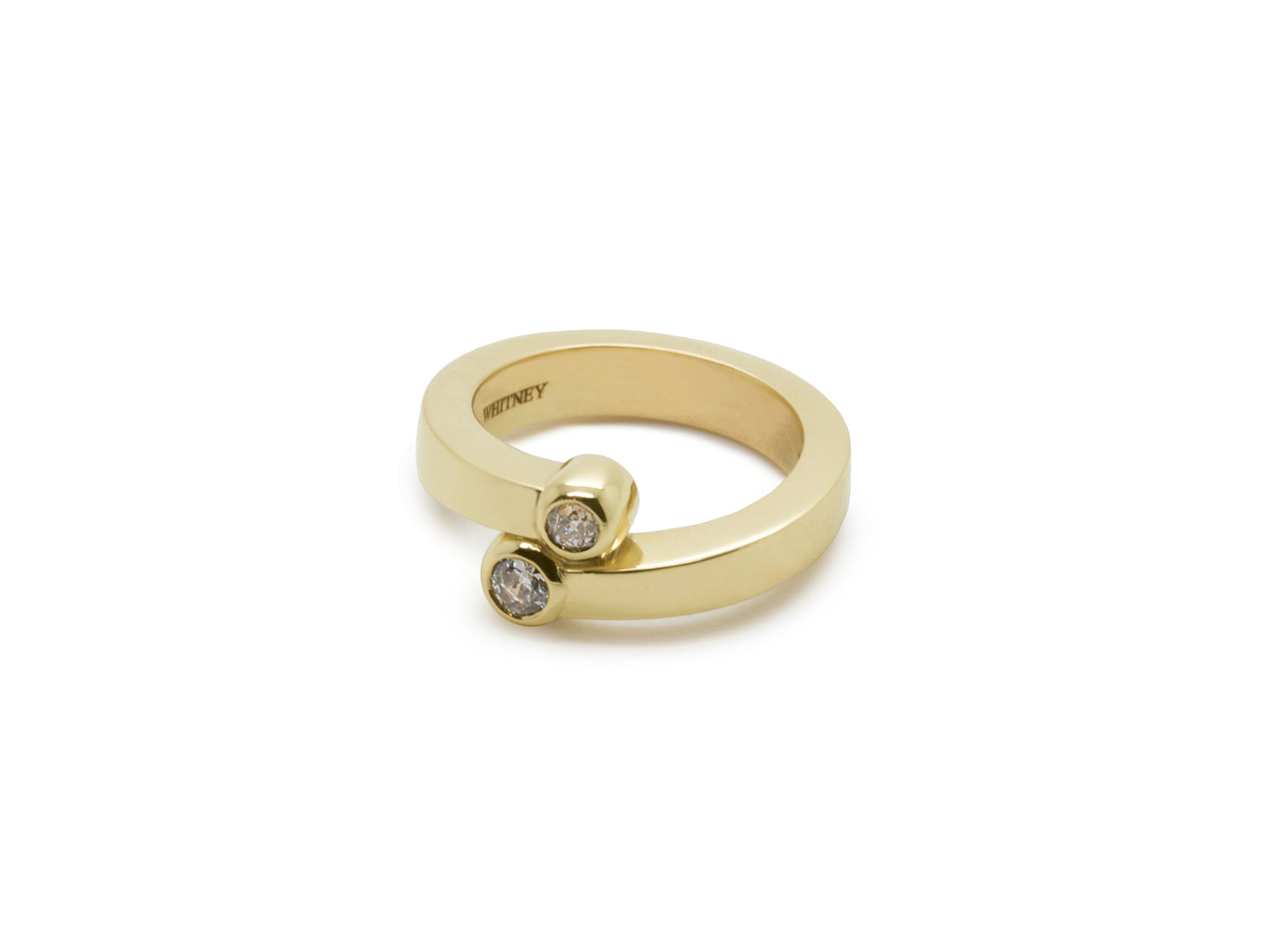 Double Diamond Crossover Ring – Whitney Goldsmiths